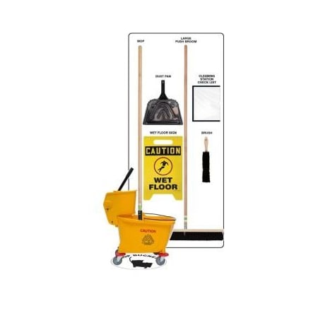 Accuform Clean & Mop Store-Boards Combo Kit, PSB722WTBK PSB722WTBK | Zoro