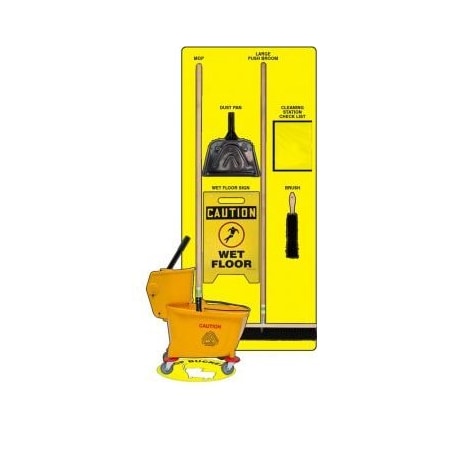 Accuform Clean & Mop Store-Boards Combo Kit, PSB722YLWT PSB722YLWT | Zoro