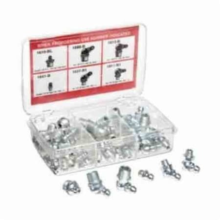 Alemite Standard Grease Fitting Kit, 48 Pieces, Steel, 23651 2365-1 | Zoro