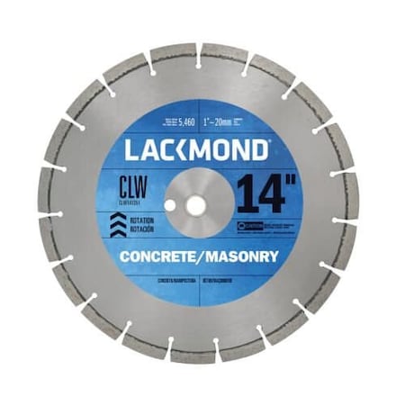 Lackmond Diamond Blade, Laser Weld Segmented, Series CLW, 14 Diameter ...