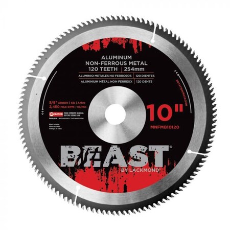 Lackmond Beast Diamond Saw Blade, ATBR, 10 Blade Dia, 58 in, 011 Kerf ...