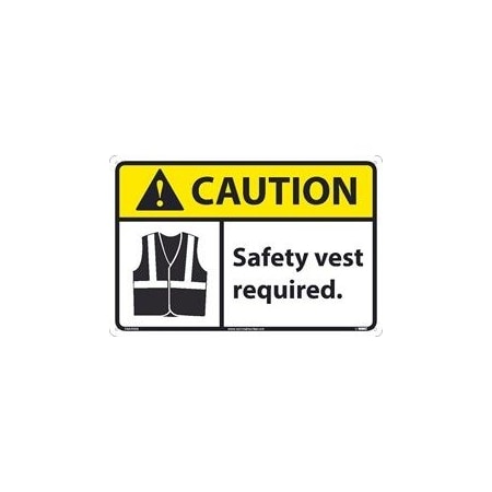 Nmc CAUTION, SAFETY VEST REQUIRED, CGA49R CGA49R | Zoro