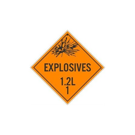 Nmc PLACARD, EXPLOSIVES 12L 1, DL91PR50 | Zoro