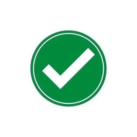 Nmc GREEN CHECK MARK, LABEL, 4X4, ISO473AP50 | Zoro