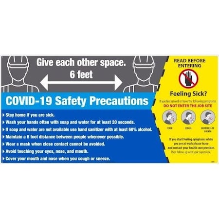 Nmc Safety Sign, COVID19 SAFETY PRECAUTIONS, ACP 125, Large Format, 24 ...