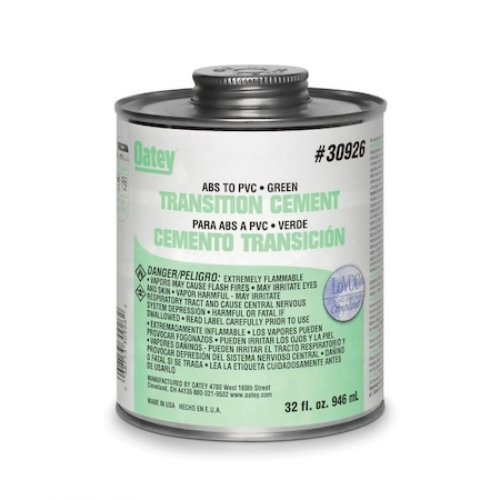 Oatey LOW VOC ABS TO PVC TRANSITION SOLVENT CEMENT, 32 OZ CAN ...