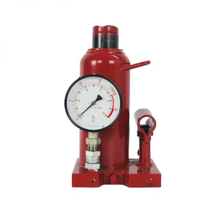 Zinko ZNP-20P Bottle Jack with Gauge, Steel Base, 20 ton 83-20P | Zoro