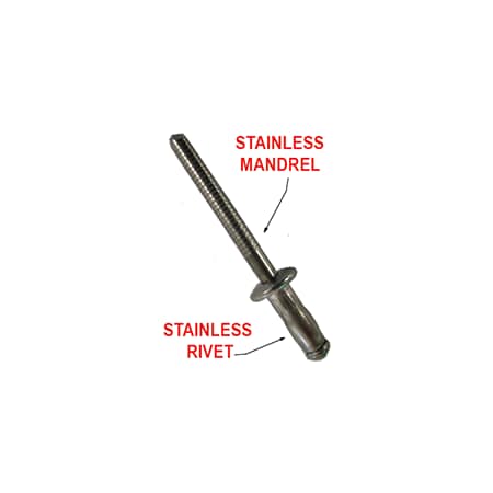 Stanley Engineered Fastening Blind Rivet, Low Profile Head, 0.125 in ...