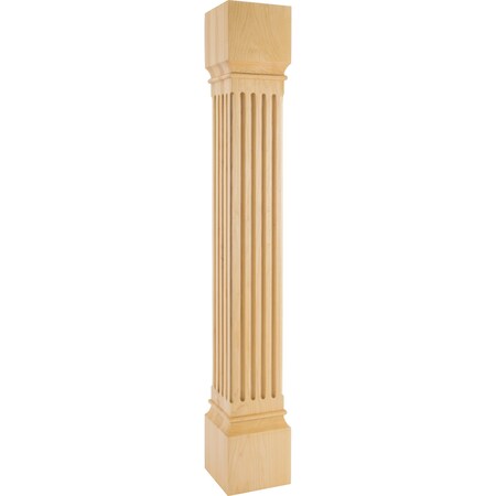 Hardware Resources 6" Wx6"Dx42"H White Birch Fluted Post P27-6-42-WB | Zoro