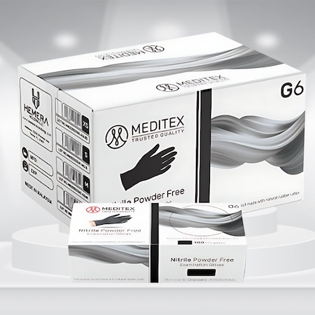 MEDITEX Black, XL, 4 mil, Nitrile Powder-Free, Disposable Gloves ...