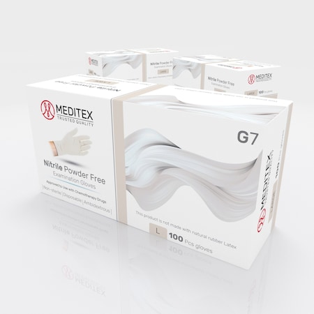 MEDITEX White, L, 4 mil, Nitrile Powder-Free, Disposable Gloves ...