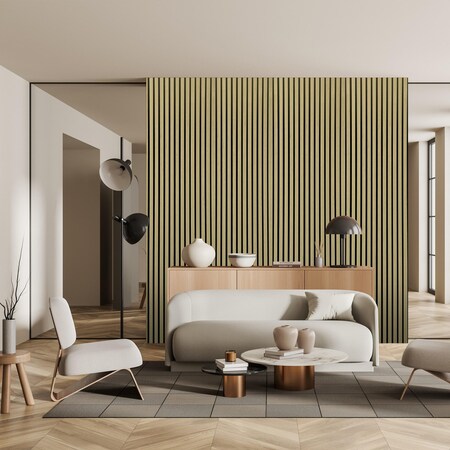 Ejoy Acoustic Slat Wood Wall Cladding Panel With Real Wood Skin Veneer ...