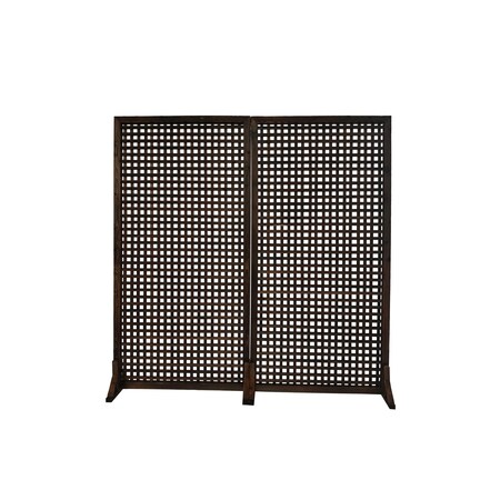 Ejoy Solid Wood Privacy Screen Room Divider With Wood Stand, 72'' x 72 ...