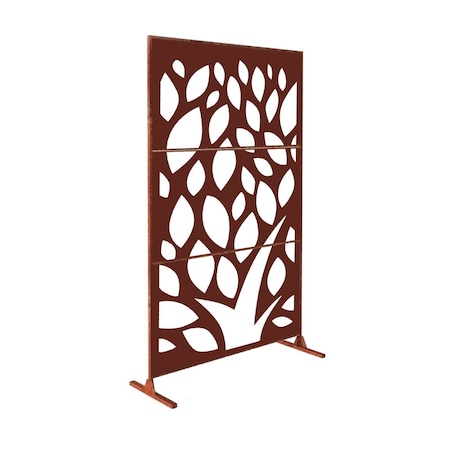 Highlanderhome LaserCut Metal Privacy Fence, PlantSpot, Rust, 48"x72 ...