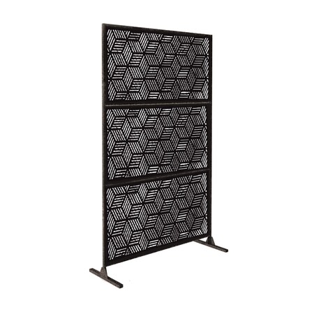 Highlanderhome LaserCut Metal Privacy Fence, HoneyComb, Black, 48"x72 ...