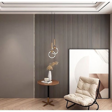 Ejoy Pebble Gray Slat Wood Panels for Walls - Sleek, 4PK WC7G_007 | Zoro