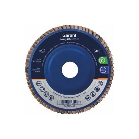 Garant Ceramic Flap Disc, Dia: 125 mm, Grit: 40 565225 40 | Zoro