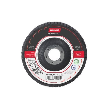 Holex Abrasive flap disc speed ZA, flat, Dia 115 mm, Grit: 60 565294 60 ...