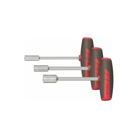 Holex T-Handle Nut Driver Set, Short, 3Pc, 8 mm to 13 mm 622716 3 | Zoro