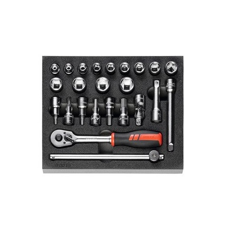 HOLEX 3/8 in Socket Set, 24 Piece, - 953710 24