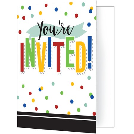 Creative Converting Colorful Graduation Invitations, 5"x4", 48PK 349677 ...