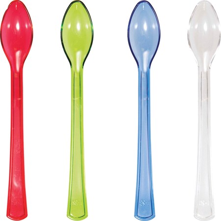 Trendware Assorted Color Mini Appetizer Spoons, 4", 144PK 019440 | Zoro