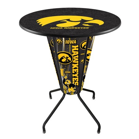 Holland Bar Stool Co Lighted 42" Black Iowa Pub Table ...