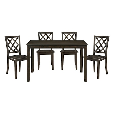 Homelegance Astoria Dining Set Dining Set, Brown, Table + 4 Chairs 5892 ...