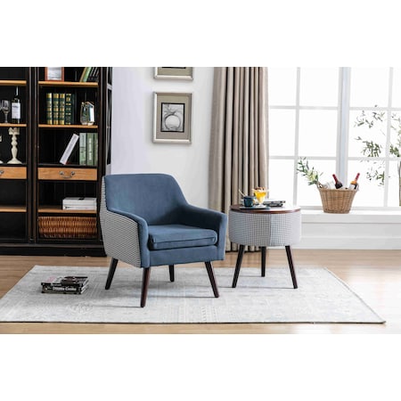 Homelegance Athena 2 PC Accent Chair and Side Table W/Storage , Blue ...