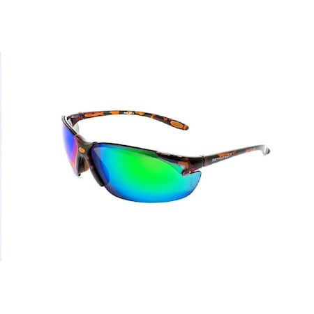 Z87 Horisun 7440 Safety Glasses, Shiny Tortoise Half Frame/REVO Green ...