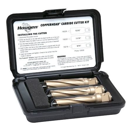 Hougen Copperhead Carbide Cutter Kit 9/16, 11/16, 13/16 in. 2 in. DOC ...