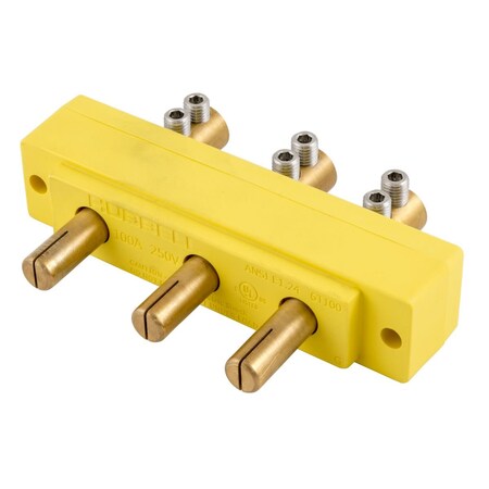 Hubbell Wiring Device-Kellems 100 Amp 250V Yellow, Male Panel Mount ...