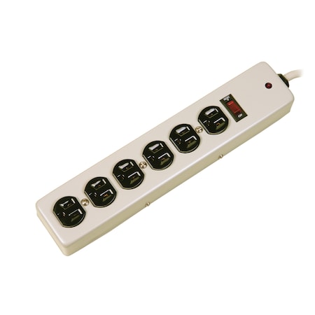 Hubbell Wiring Device-Kellems Outlet Strip, Surge, 5-15R, 6 ft., White ...