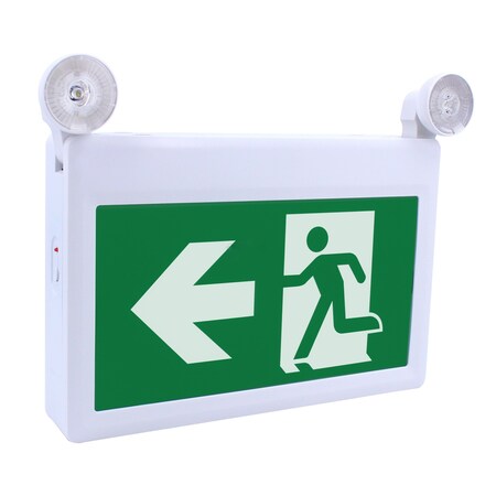 American Imaginations 120-347V White Rectangle Exit Sign with Emergency ...