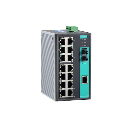 Moxa Indust. Unmgd Eth. Swtch W/ 15 10/100Baset(X)Ports, Eds-316-M-St-T ...
