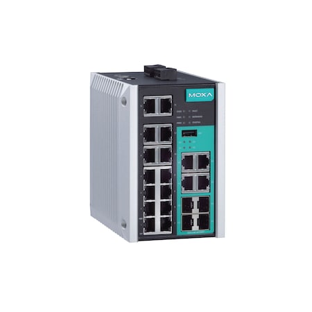 Moxa Mgd Gigabit Eth. Swtch W/ 14 10/100Baset(X)Ports, Eds-518E-4Gtxsfp ...