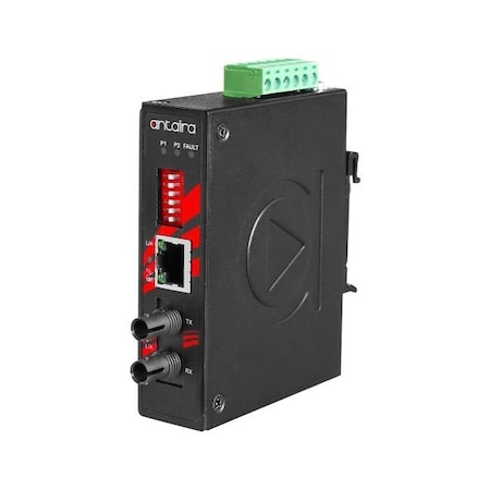 Antaira Compact 10/100TX To 100FX Industrial PoE+ Media Converter ...