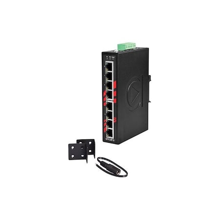 Antaira 8-Port Industrial Gigabit Unmanaged Ethernet Switch, w/8-10/100 ...