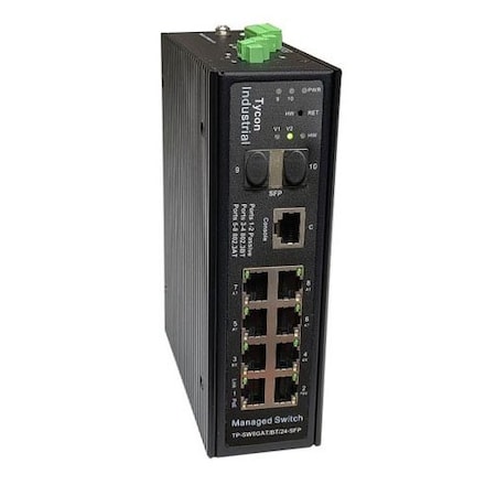 Tycon Systems Industrial Gigabit Switch, Port 1-2 24V Passive PoE, Port ...