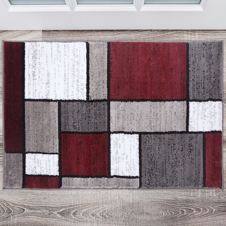 World Rug Gallery Contemporary Modern Boxes Design Soft Area Rug 2' x 3 ...