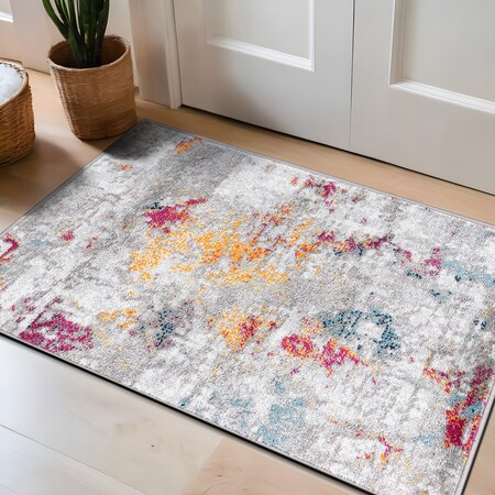 World Rug Gallery Modern Abstract Reflections Area Rug 2'x3' Multi ...