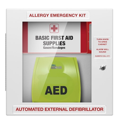 Aek AED Defibrillator First Aid Kit Combination Cabinet NonLocking With ...
