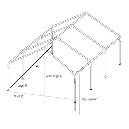 Impact Canopy 20 FT x 20 FT Event Canopy Carport, 8 Legs, 50mm Steel ...