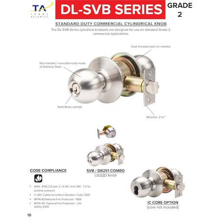 Trans Atlantic Co. SVB Series Stainless Steel Grade 2 Standard Duty ...