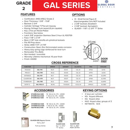 Global Door Controls Eiffel Standard Duty Brushed Chrome Grade 2 ...