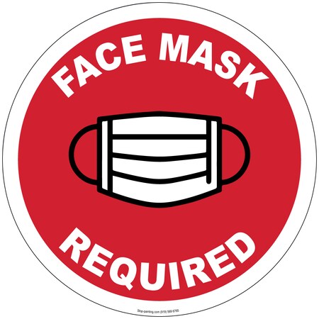 Superior Mark Face Mask Required Floor Sign - Vinyl - 17.5'' VFS1421 | Zoro