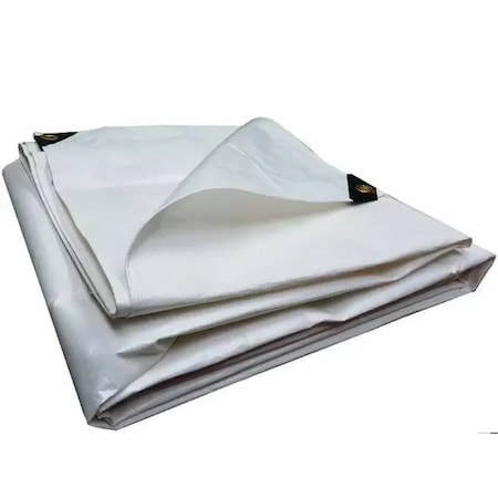 Tarps Now 6 ft x 8 ft Heavy Duty 12 Mil Tarp, White, Reinforced ...