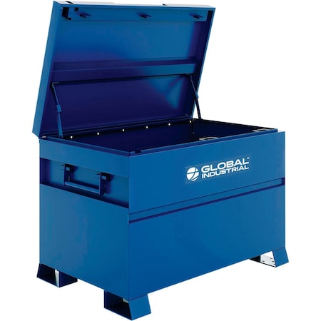 Global Industrial Jobsite Chest, Blue, 28 cu ft, 48" W x 30" D x 33-3/8 ...