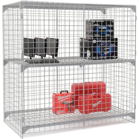 Global Industrial Security Locker, Wire Mesh, Gray, 72 in W, 36 in D ...
