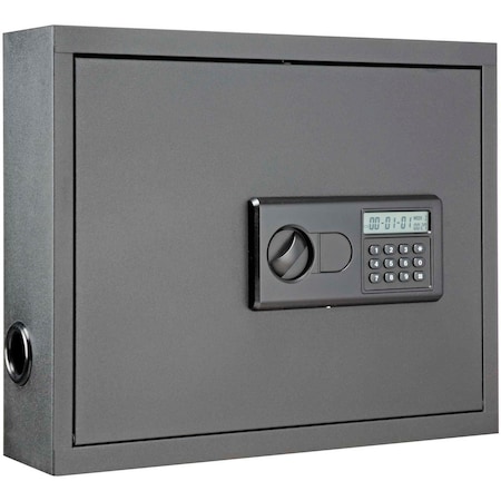 Global Industrial Laptop Security Cabinet, 19-3/4inW x 4-3/4inD, Black ...